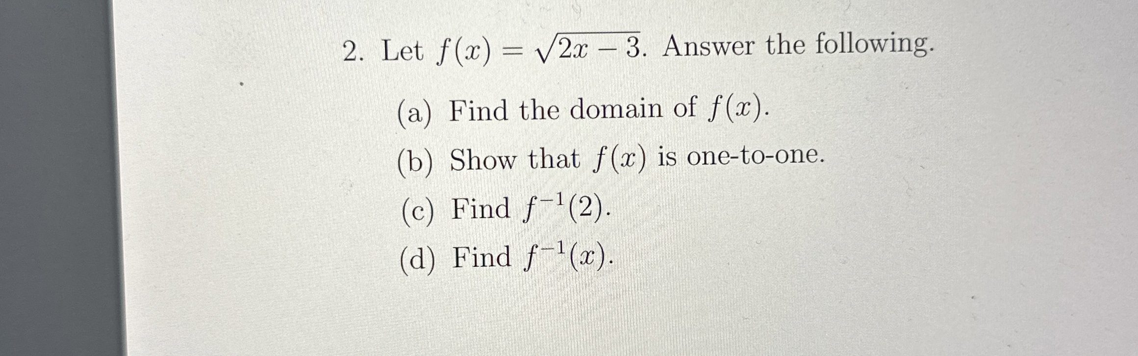 Solved Let f(x)=2x-32. ﻿Answer the following.(a) ﻿Find the | Chegg.com