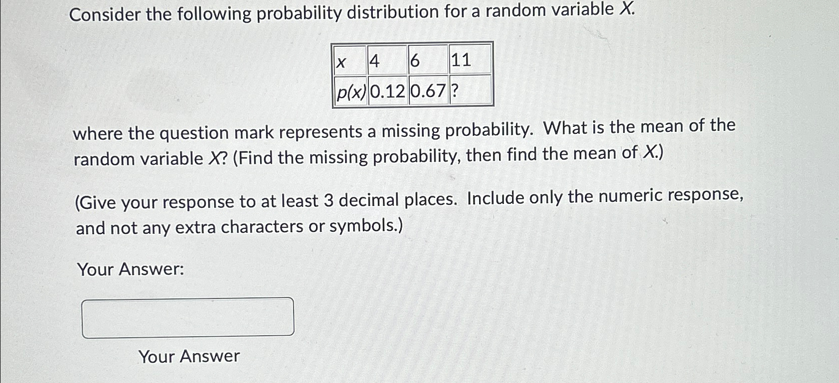 Solved Consider the following probability distribution for a | Chegg.com