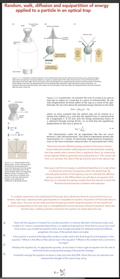 Solved Random, walk, diffusion and equipartition of | Chegg.com
