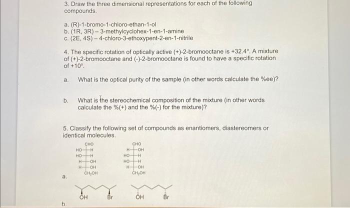 3 Draw The Three Dimensional Representations For