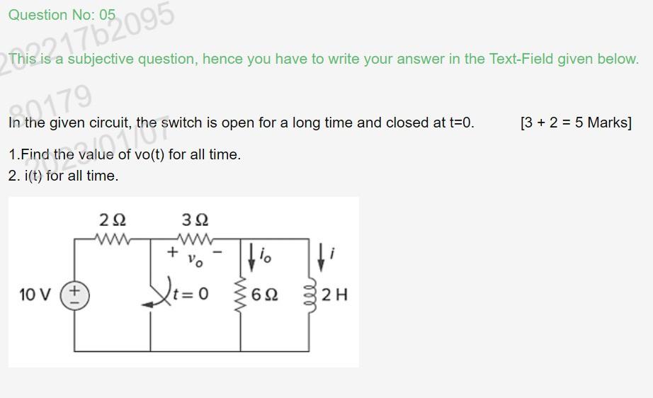 Solved In the circuit, the switch is open for a long time | Chegg.com
