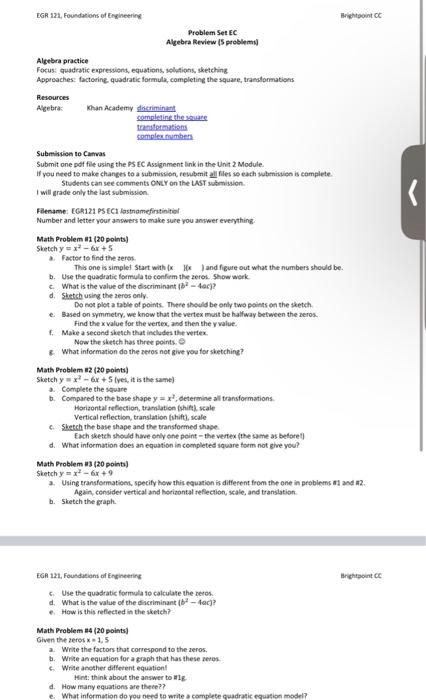 Solved EGR 12L, Foundxions of Gnineering Hriqhtponit o | Chegg.com