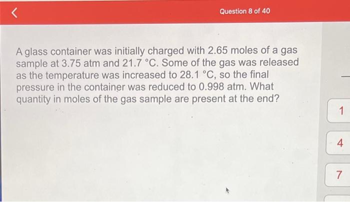 Solved A glass container was initially charged with 2.65 | Chegg.com