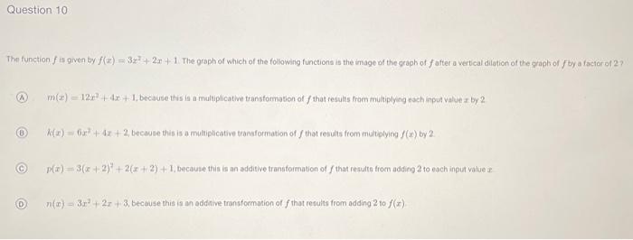 Solved The function f is given by f(x)=3x2+2x+1. The graph | Chegg.com