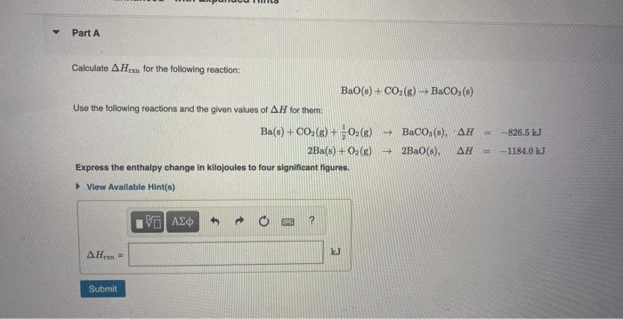 Solved Calculate ΔHrm for the following reaction: | Chegg.com