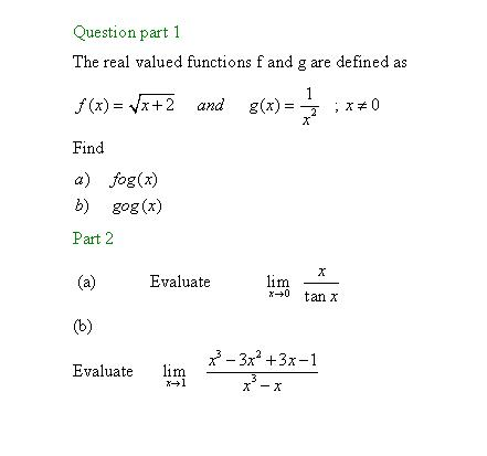 Solved The real valued functions f and g are defined as f | Chegg.com