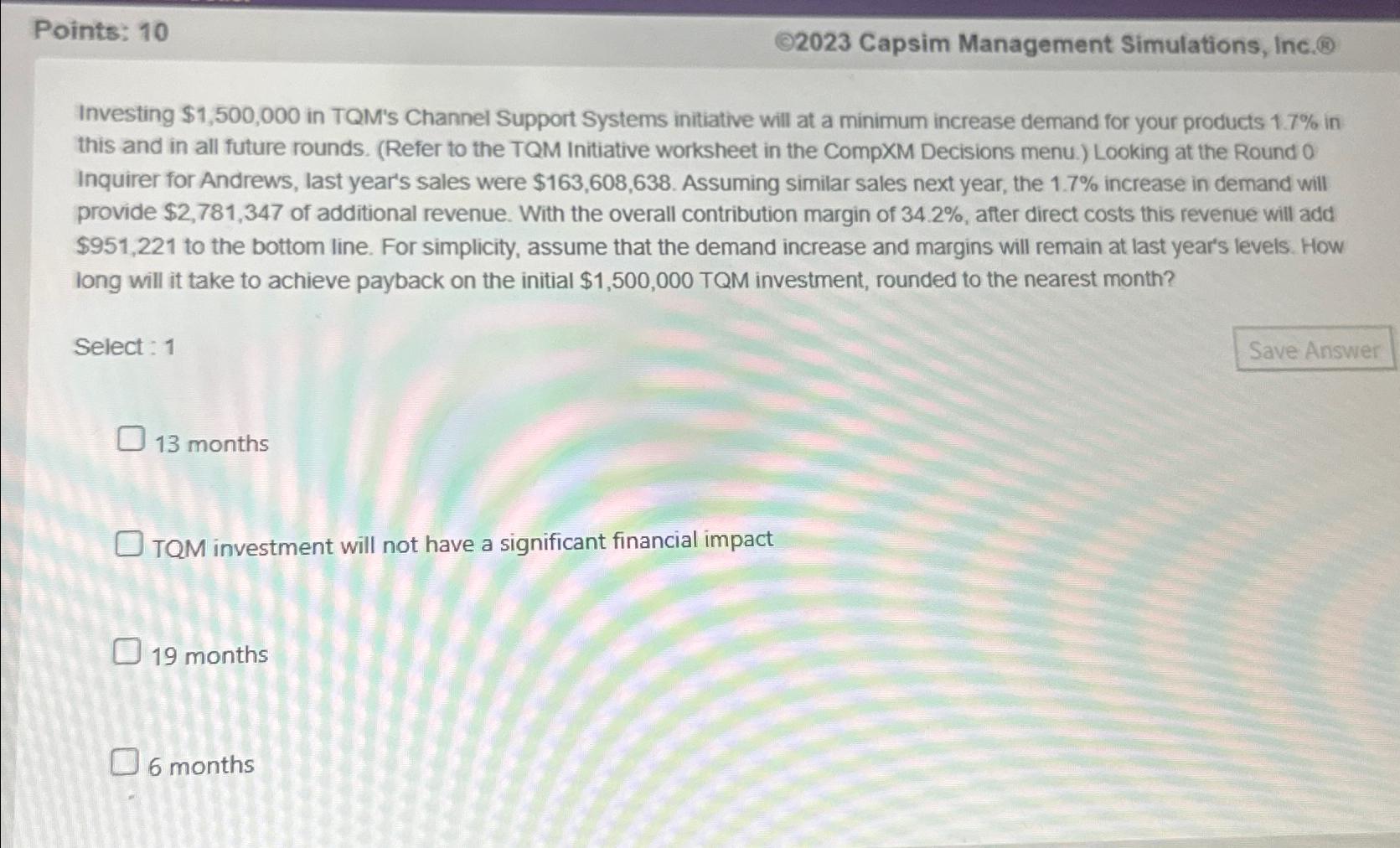 Solved Points: 10(ㄱ)2023 ﻿Capsim Management Simulations, | Chegg.com