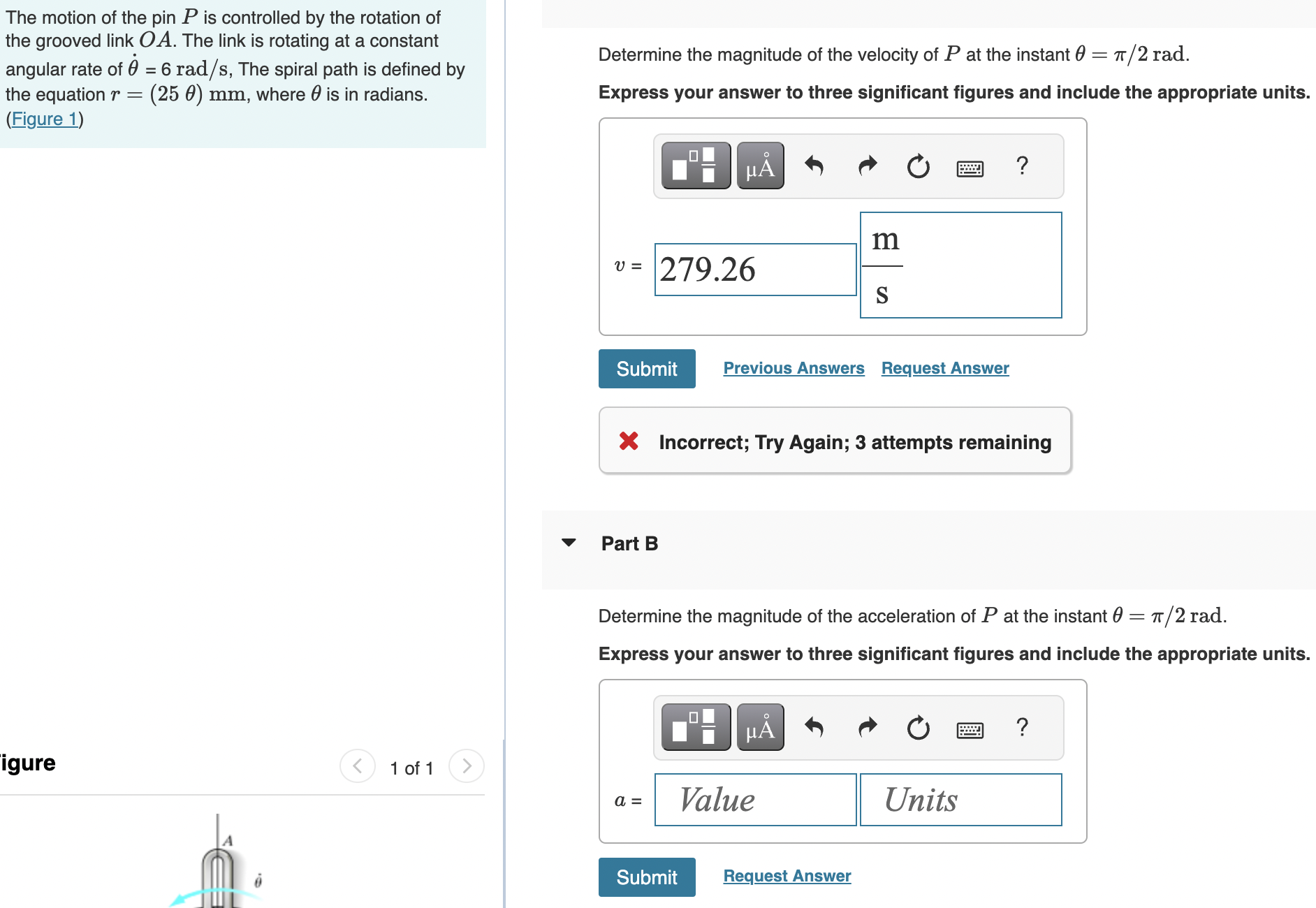 The motion of the pin P ﻿is controlled by the | Chegg.com