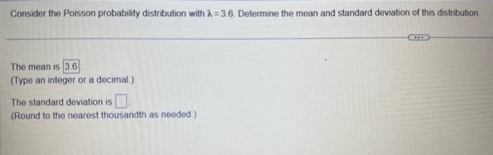 Solved Consider the Poisson probability distribution with | Chegg.com