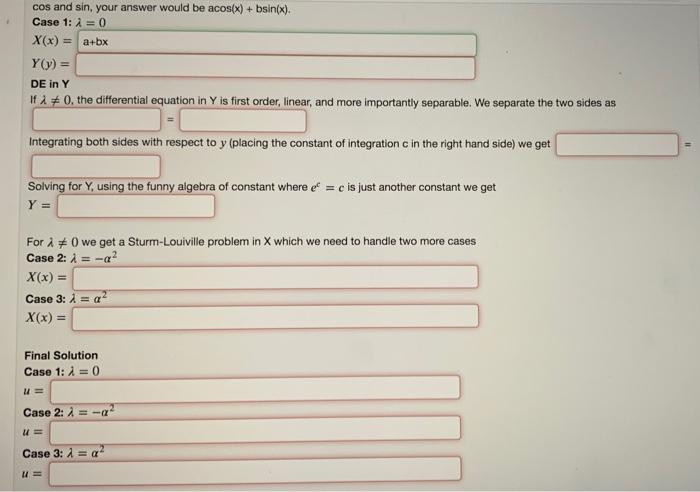 Solved (1 point) is typed as lambda, a as alpha. The PDE 12 | Chegg.com