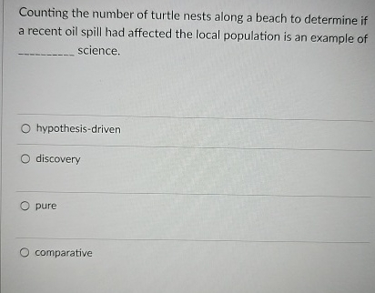 Solved Counting the number of turtle nests along a beach to | Chegg.com