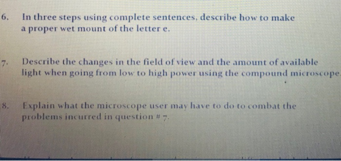 6. In three steps using complete sentences, describe | Chegg.com