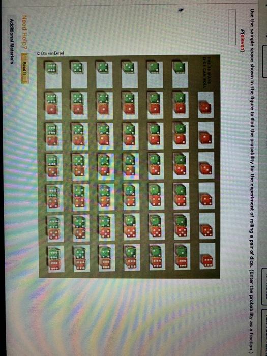 Solved Use the sample space shown in the figure to find the | Chegg.com