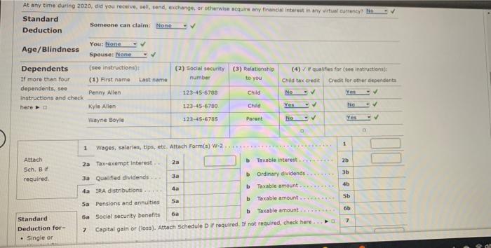 Instructions Form 1040 Schedule 1 2020 Tax Rate | Chegg.com