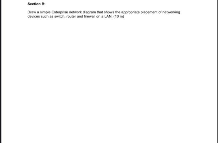 Solved Draw a simple Enterprise network diagram that shows | Chegg.com
