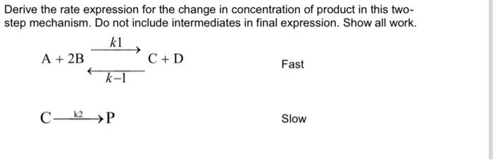 Solved Derive the rate expression for the change in | Chegg.com