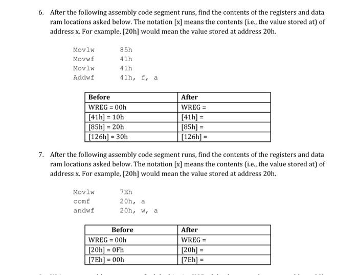 Solved 6. After the following assembly code segment runs, | Chegg.com