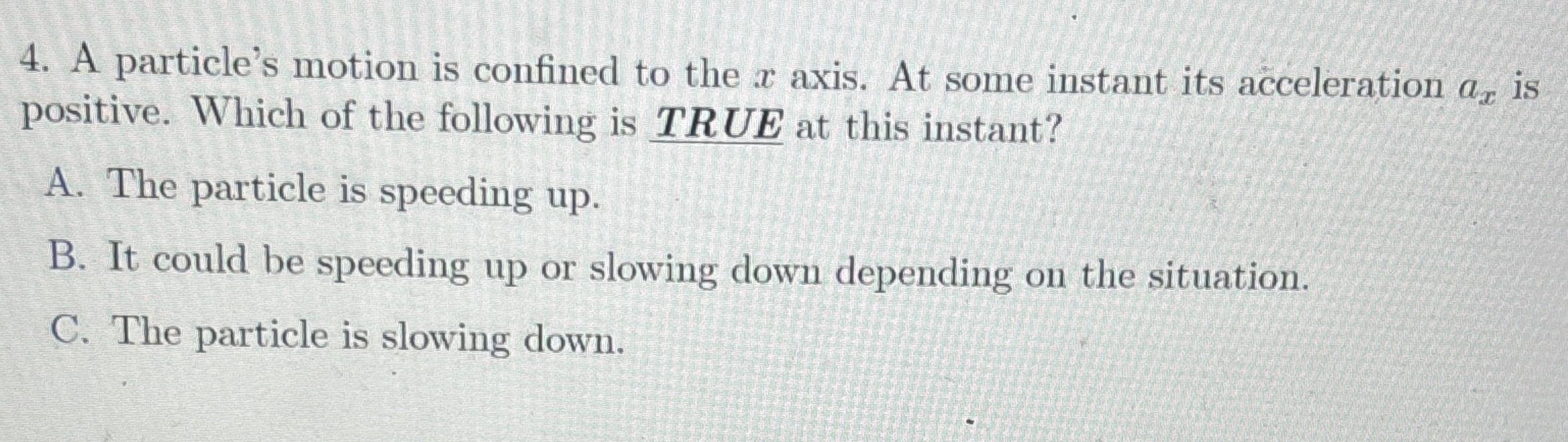 Solved A particle's motion is confined to the x ﻿axis. At | Chegg.com
