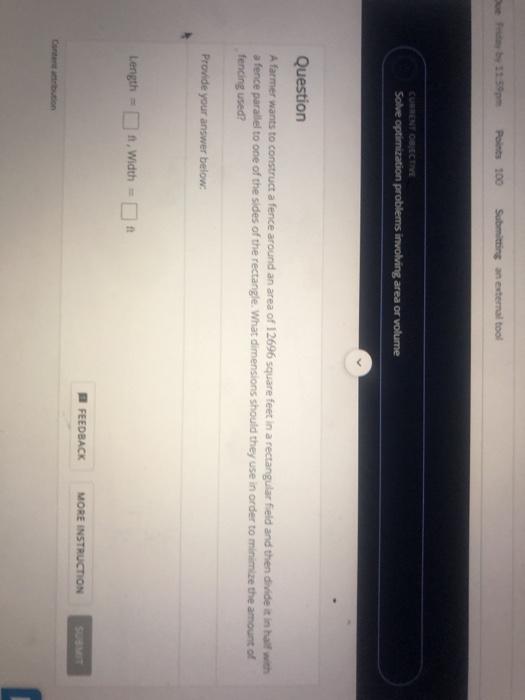 Solved Points 100 Submitting an external tool CURRENT CIECTE | Chegg.com