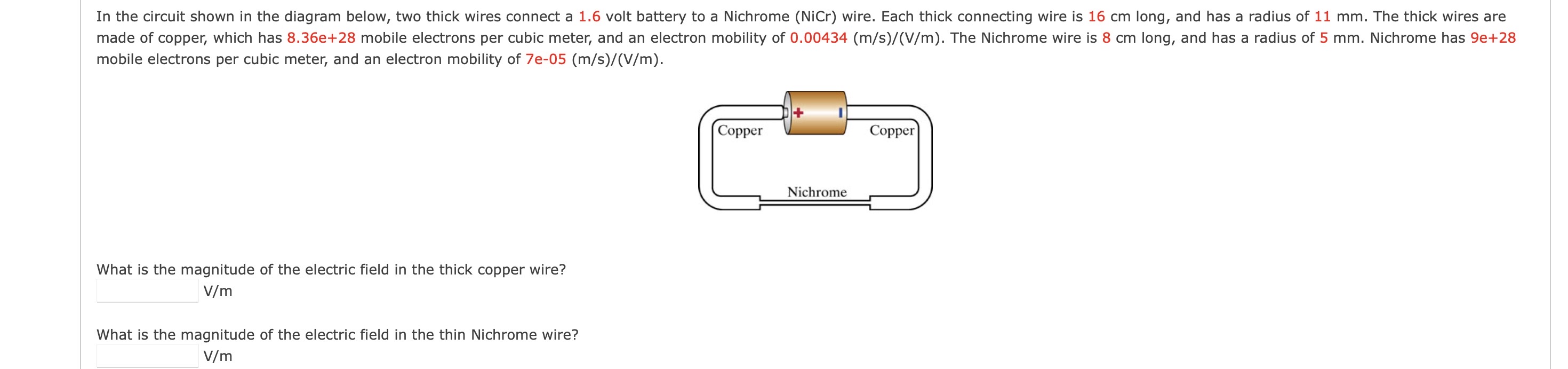 Solved mobile electrons per cubic meter, and an ﻿electron | Chegg.com