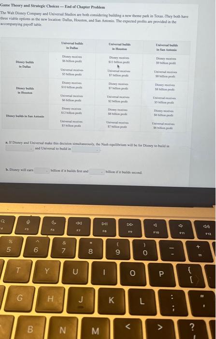Solved Game Theory and Strategic Choices - End of Chapter | Chegg.com