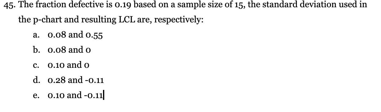 Solved If the fraction defective is 0.19 ﻿based on a sample | Chegg.com