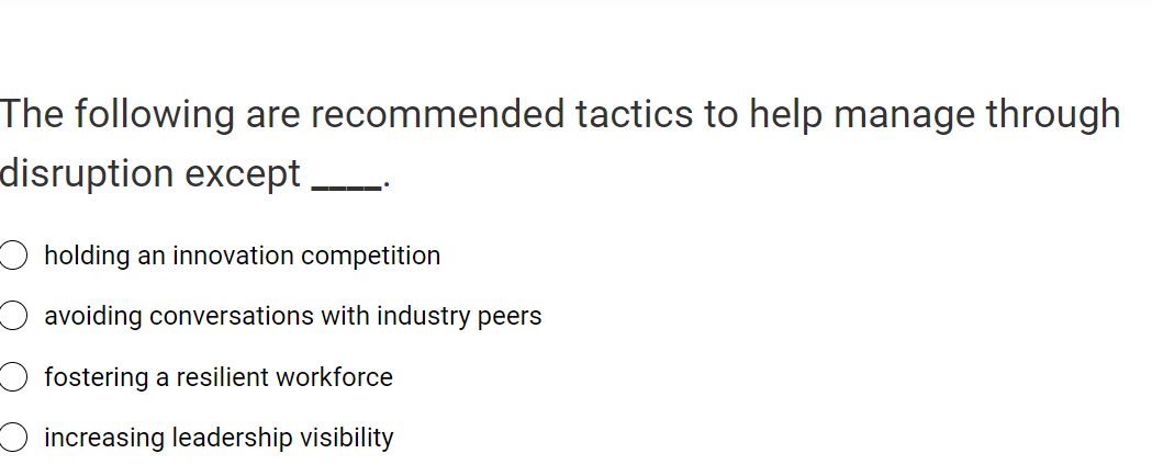 Solved The following are recommended tactics to help manage | Chegg.com