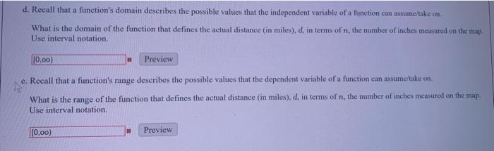 Solved d. Recall that a function's domain describes the | Chegg.com