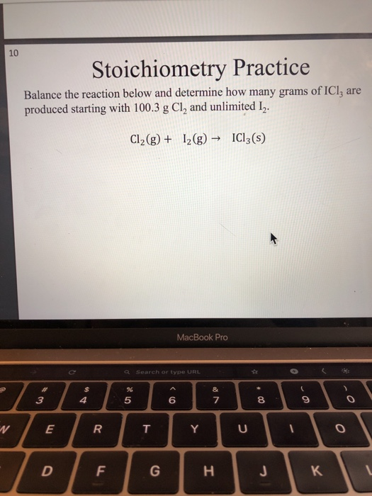 Solved Stoichiometry Practice Balance the reaction below and | Chegg.com