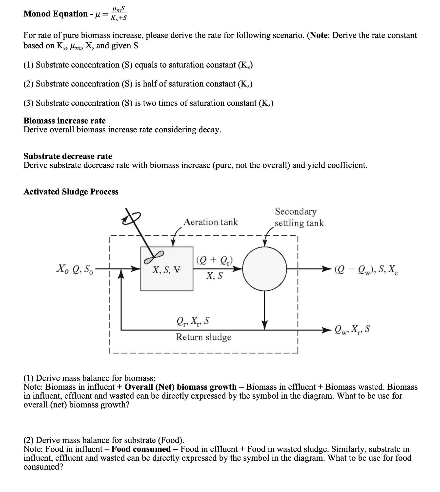 Solved Monod Equation - \( \mu=\frac{\mu_{m} | Chegg.com