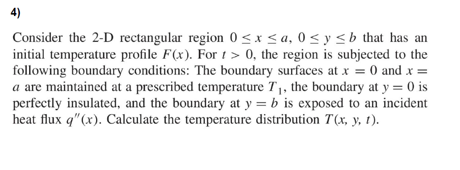 Solved Consider the 2-D ﻿rectangular region 0≤x≤a,0≤y≤b | Chegg.com