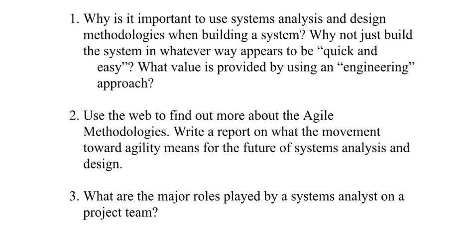 Solved Why is it important to use systems analysis and | Chegg.com