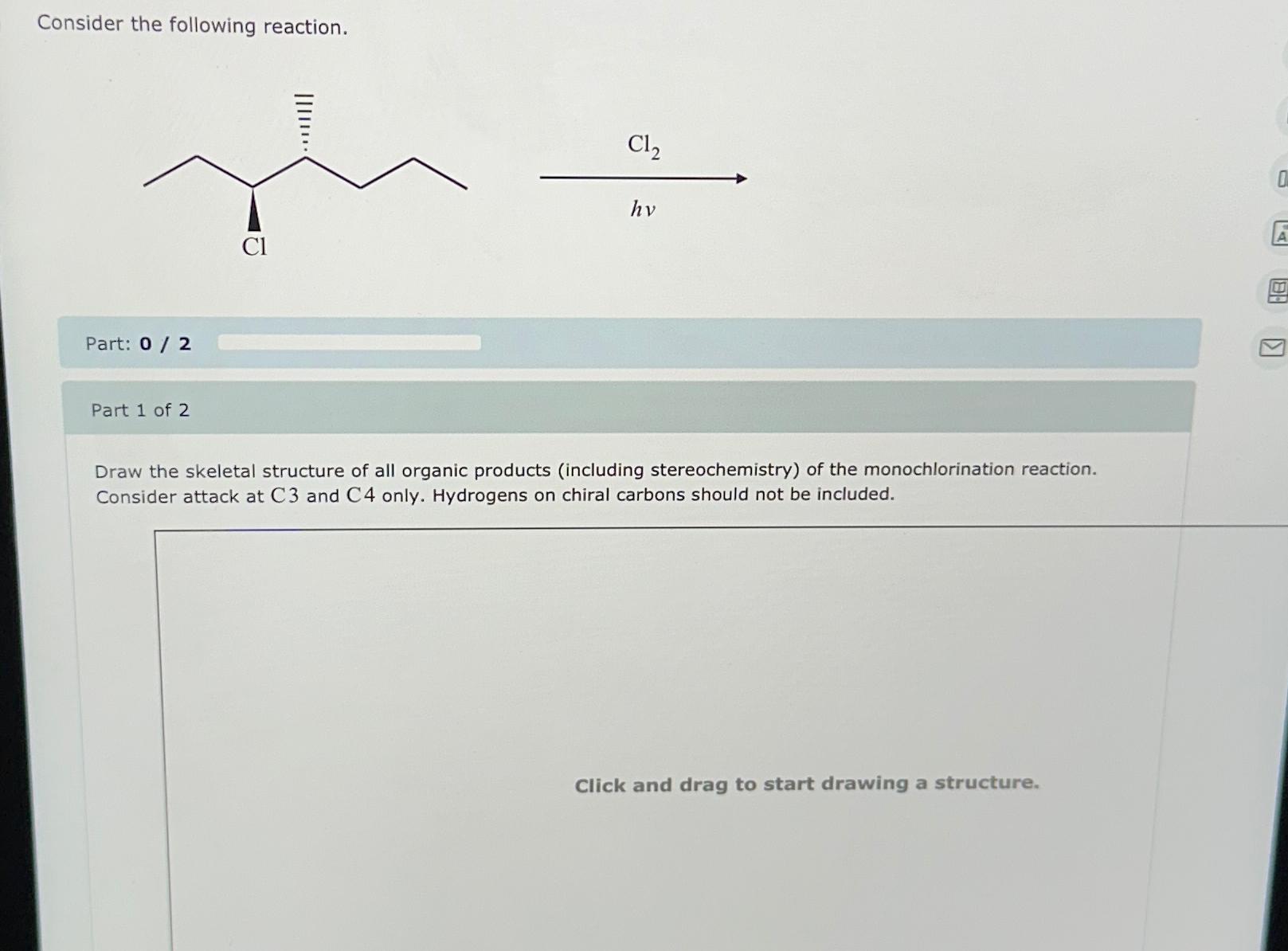 Solved Consider the following reaction.Part: 0 / 2Part 1 ﻿of | Chegg.com