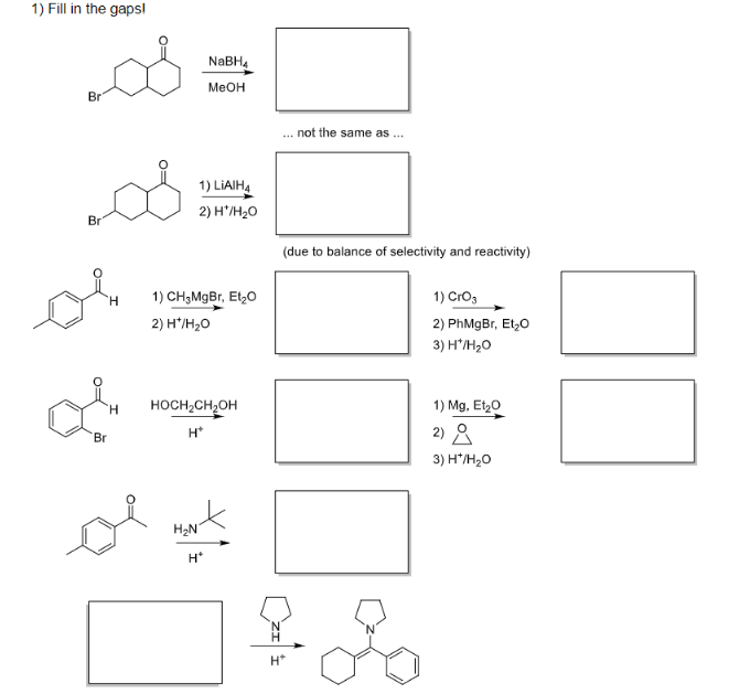 Solved Fill in the gaps!(due to balance of selectivity and | Chegg.com
