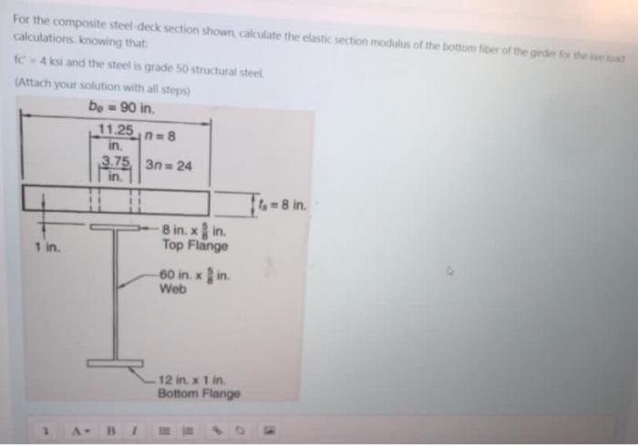 For the composite steel deck section shown calculate | Chegg.com
