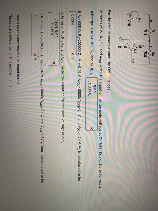 Solved VDDP N 01 out {VIN} VDDN. For the circuit shown | Chegg.com