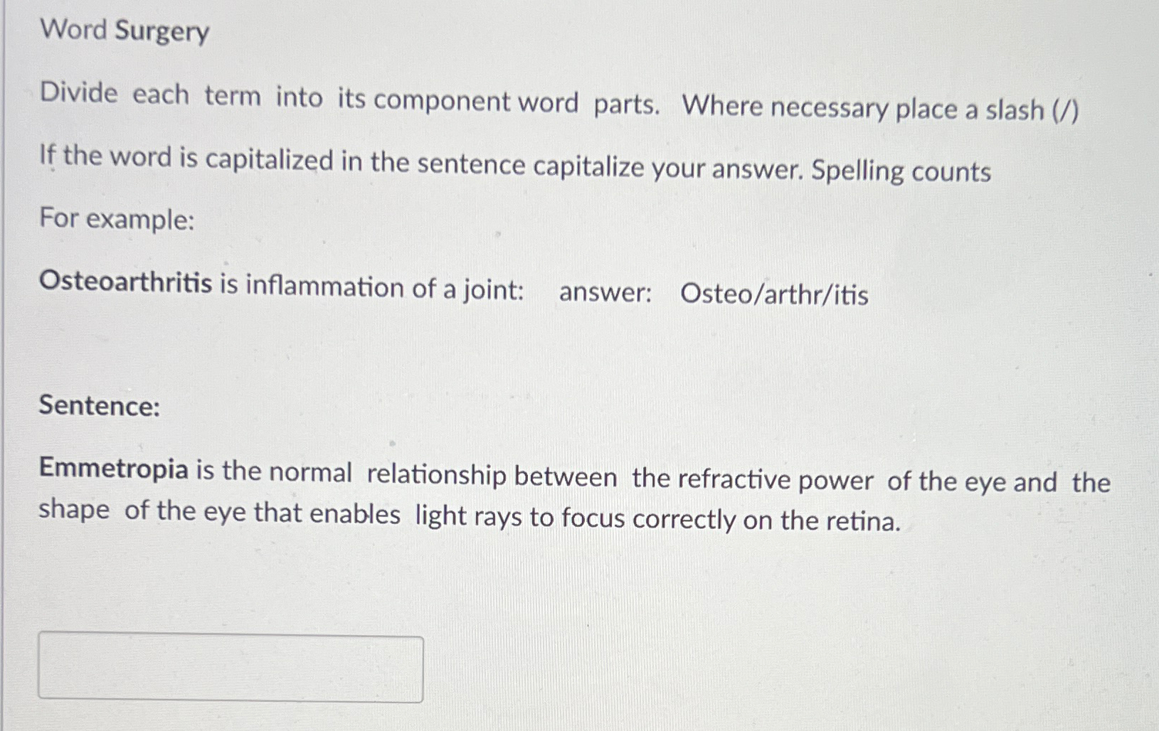 Solved Word SurgeryDivide each term into its component word | Chegg.com