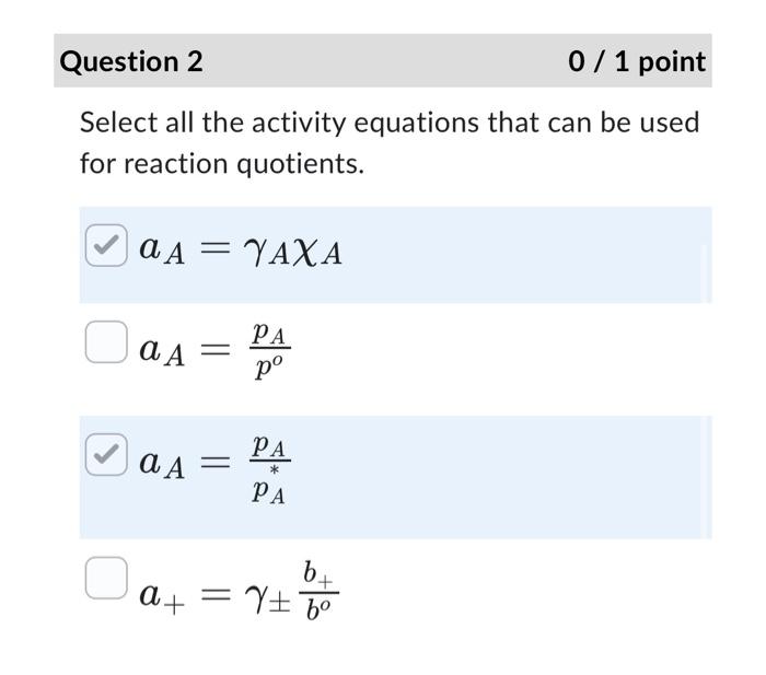 Solved Question 2 0 / 1 point Select all the activity | Chegg.com