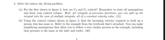 5. Solve the indoor sky diving problem. (a) For the | Chegg.com