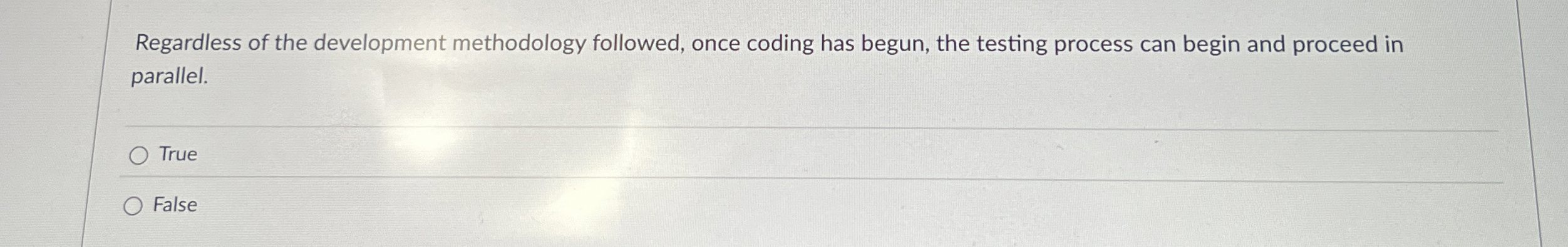 Solved Regardless of the development methodology followed, | Chegg.com