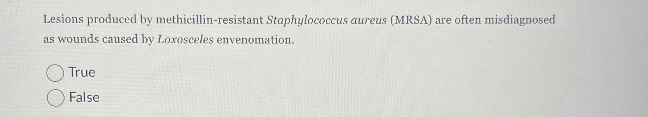 Solved Lesions produced by methicillin-resistant | Chegg.com