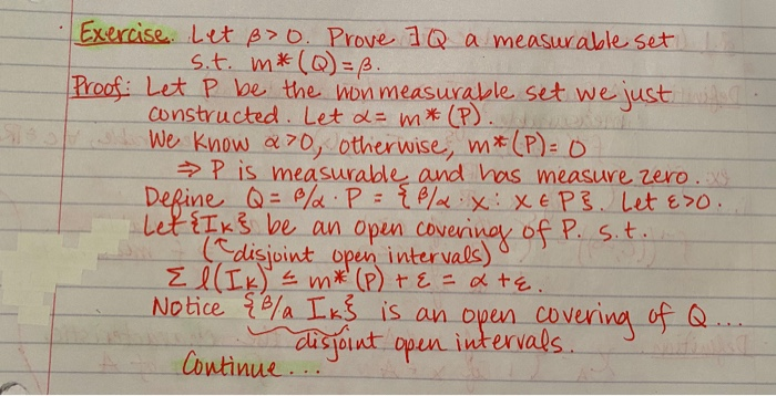 Solved Exercise Let ß 0 Prove Iq A Measurable Set S T