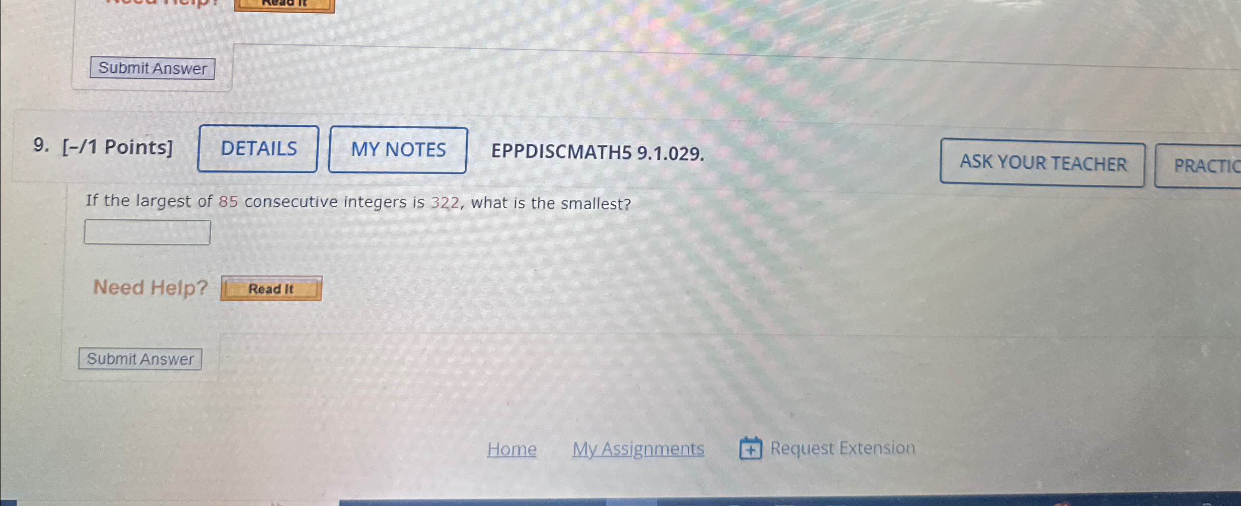 Solved Submit Answer9. [-/1 ﻿Points] | Chegg.com