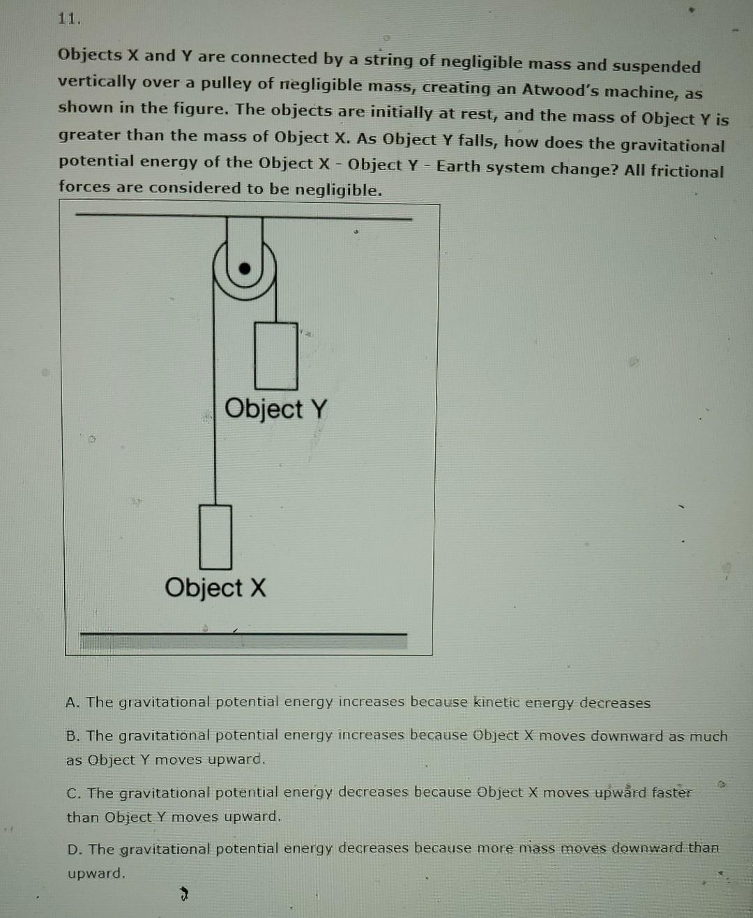 Solved Objects X and Y are connected by a string of | Chegg.com