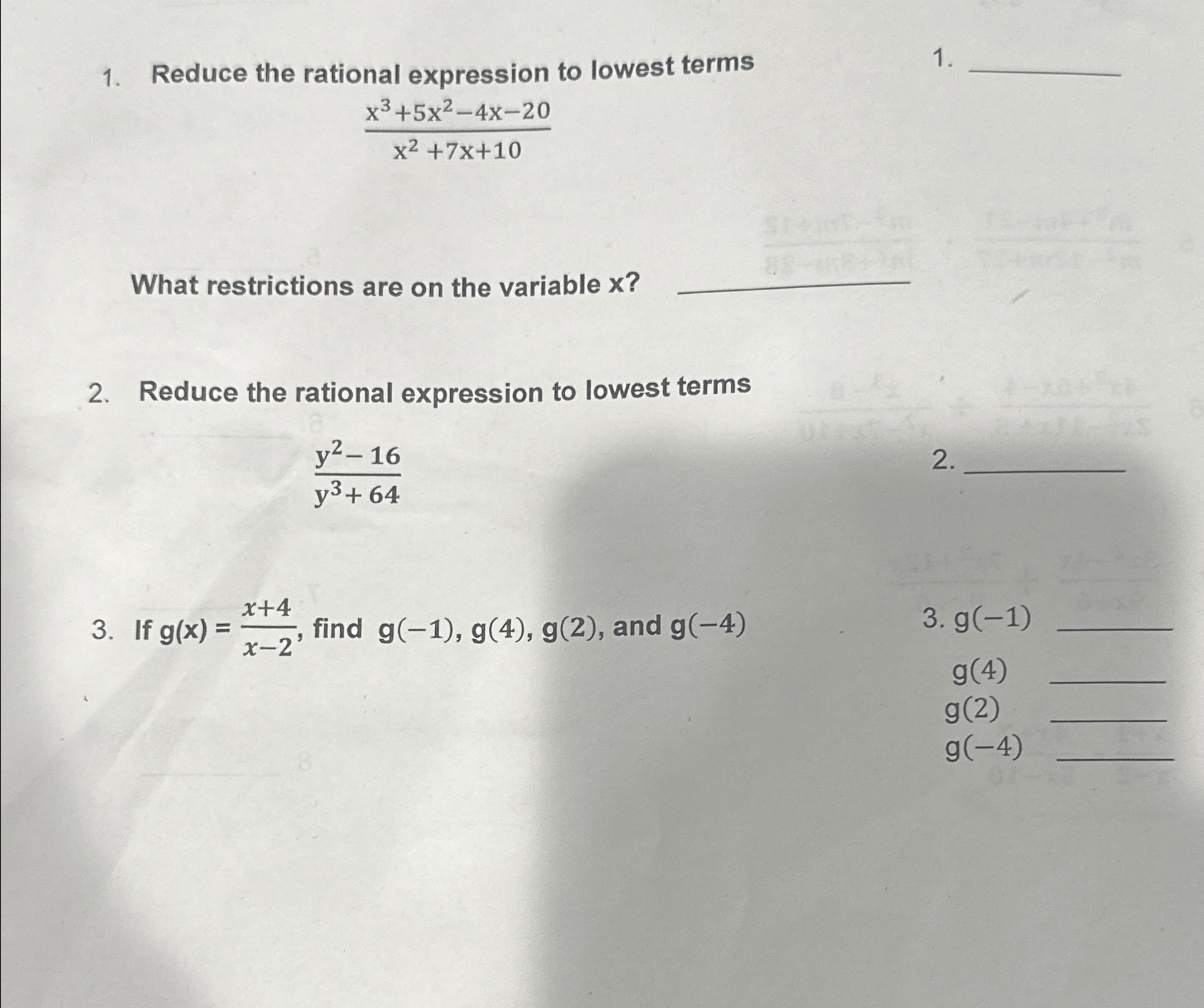 Solved Reduce the rational expression to lowest | Chegg.com