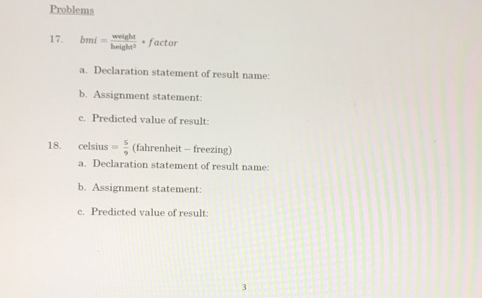 Solved Problem 2 You are going to be declaring constants, | Chegg.com