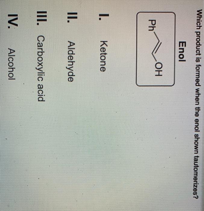 Solved Which product is formed when the enol shown | Chegg.com