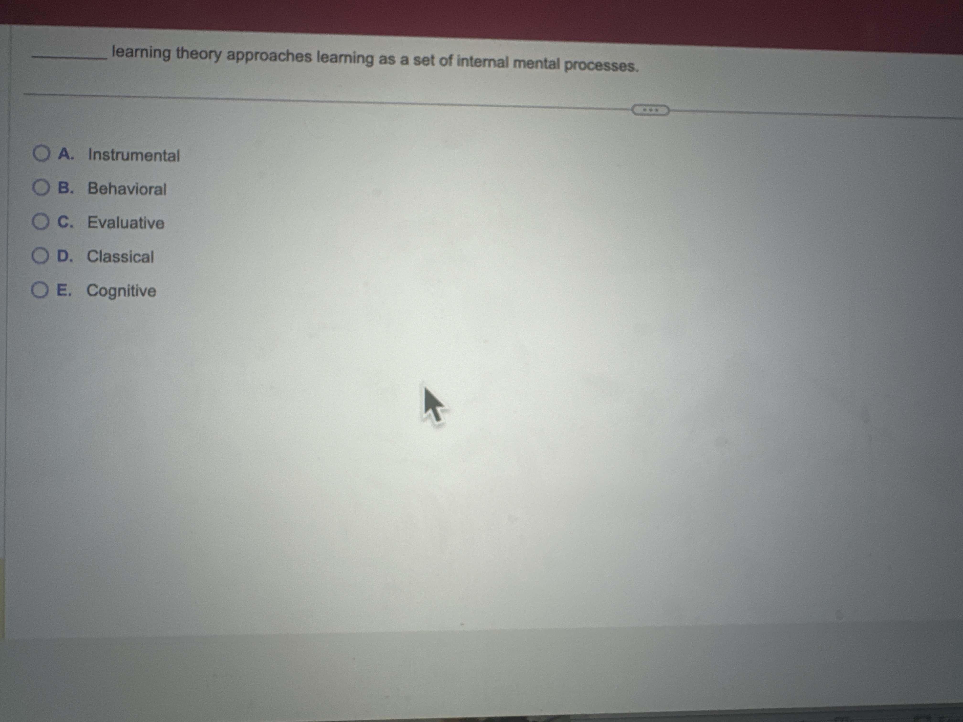 Solved learning theory approaches learning as a set of | Chegg.com