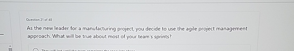 Solved Question 21 ﻿of 40As the new leader for a | Chegg.com