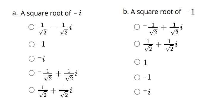 Solved a. A square root of −i | Chegg.com